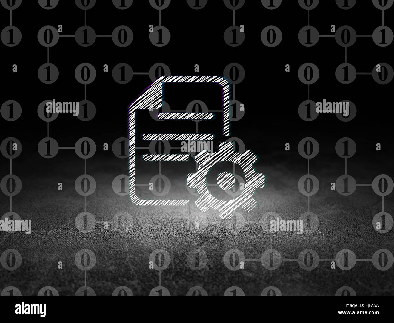 Software concept: Gear in grunge dark room Stock Photo - Alamy