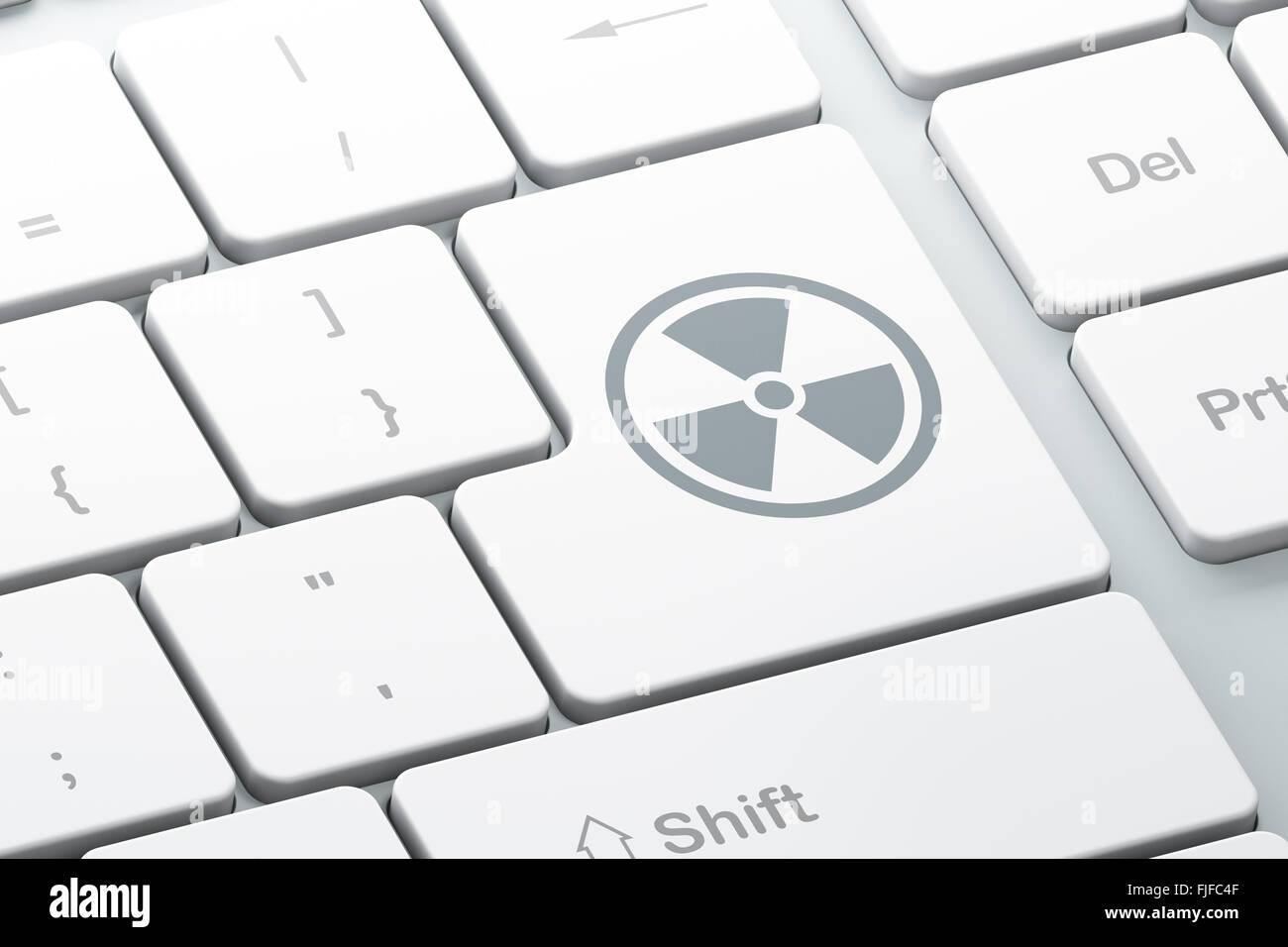 Science concept: Radiation on computer keyboard background Stock Photo ...