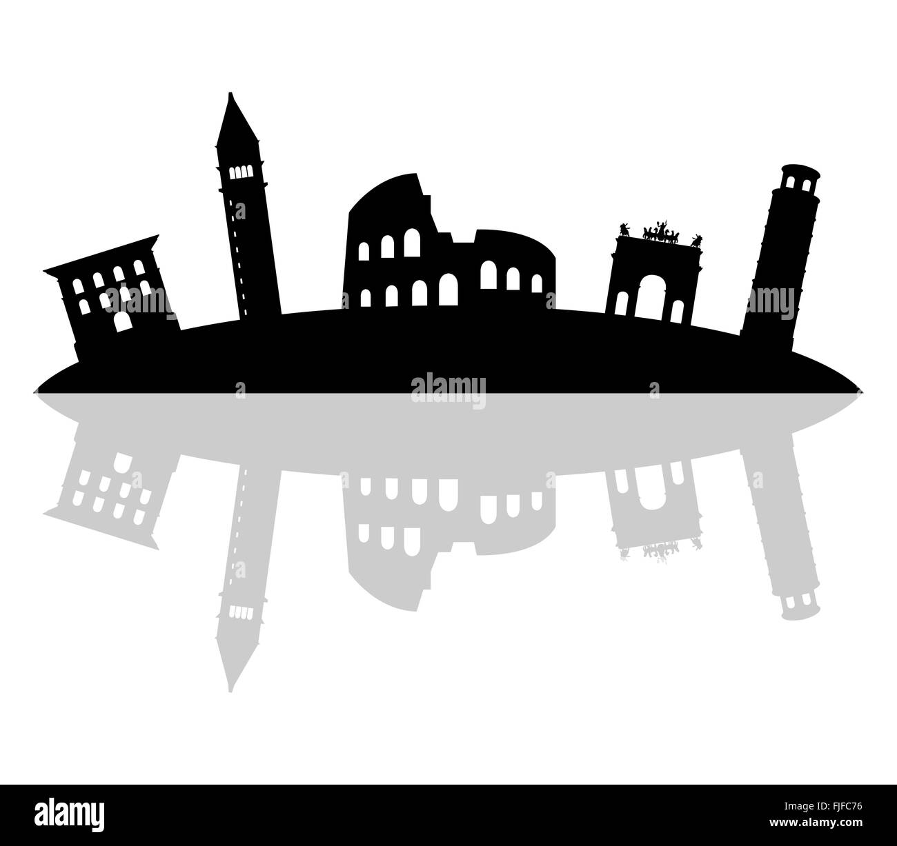 Rome skyline illustration Black and White Stock Photos & Images - Alamy