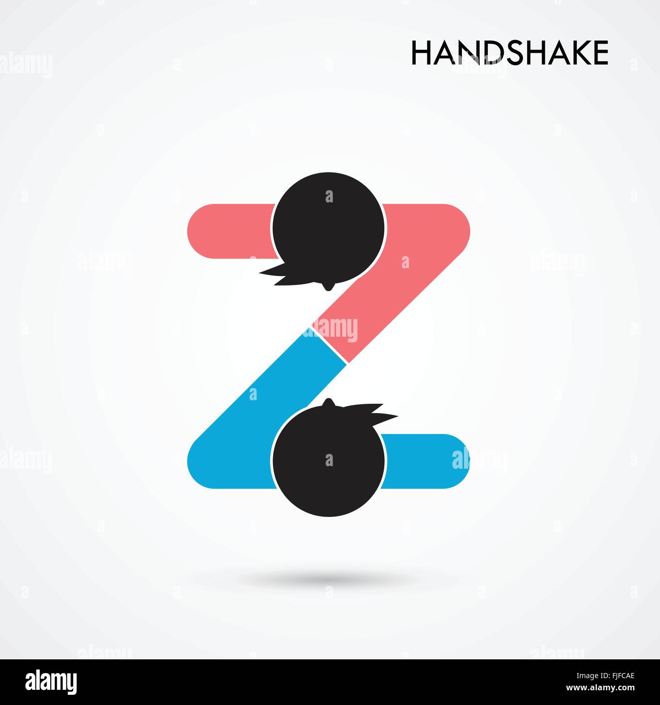 Handshake abstract sign vector design template. Business creative ...