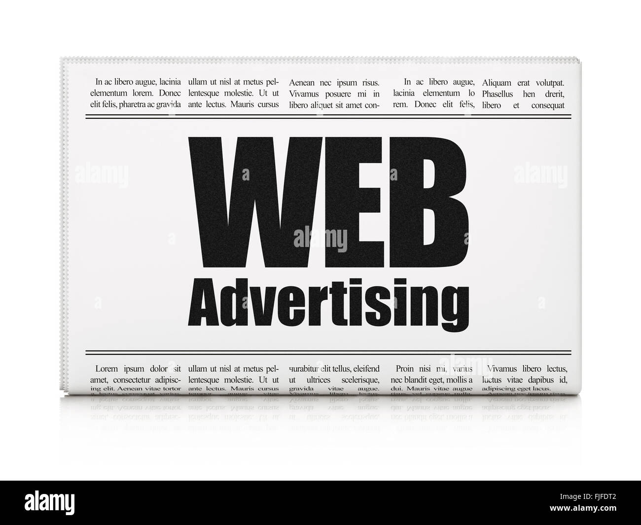 Advertising concept: newspaper headline WEB Advertising Stock Photo - Alamy