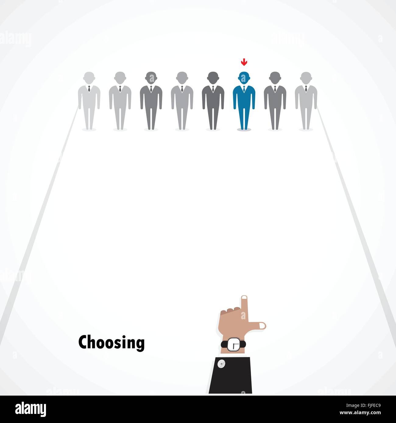 Boss choosing the perfect businessman for the job. Business idea ... Boss choosing the perfect businessman for the job. Business idea ...