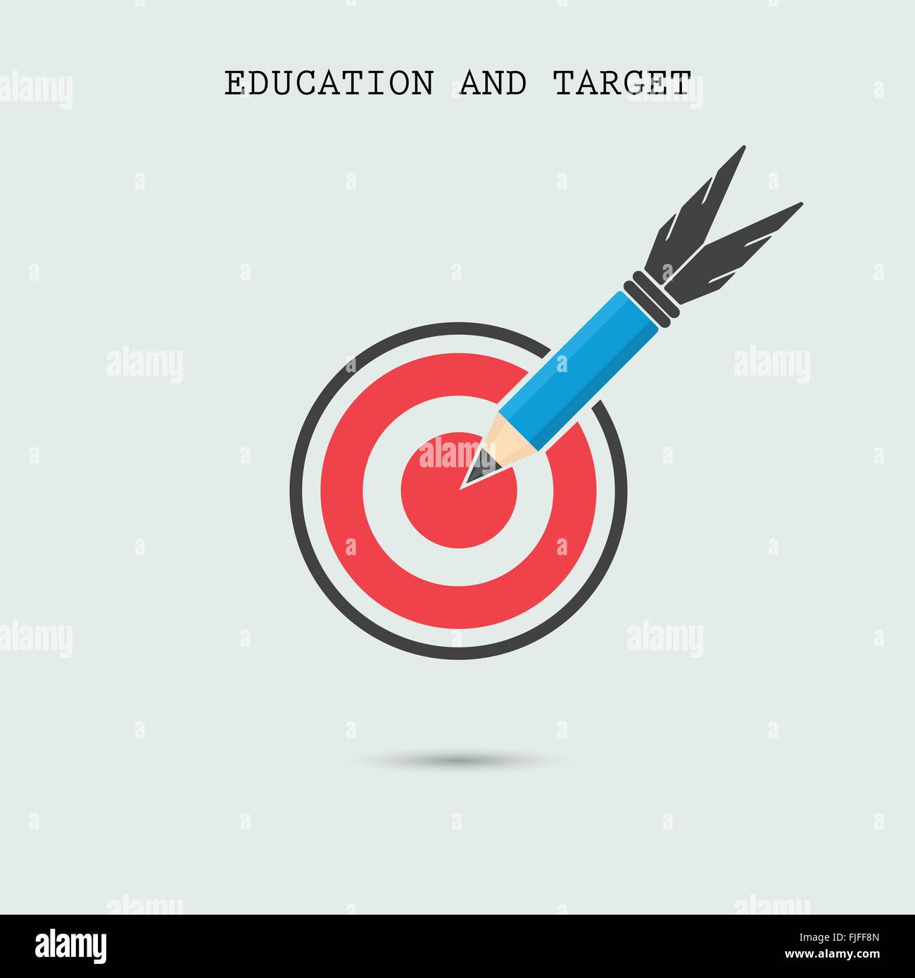 Pencil with target symbol on background. Business idea and success ...