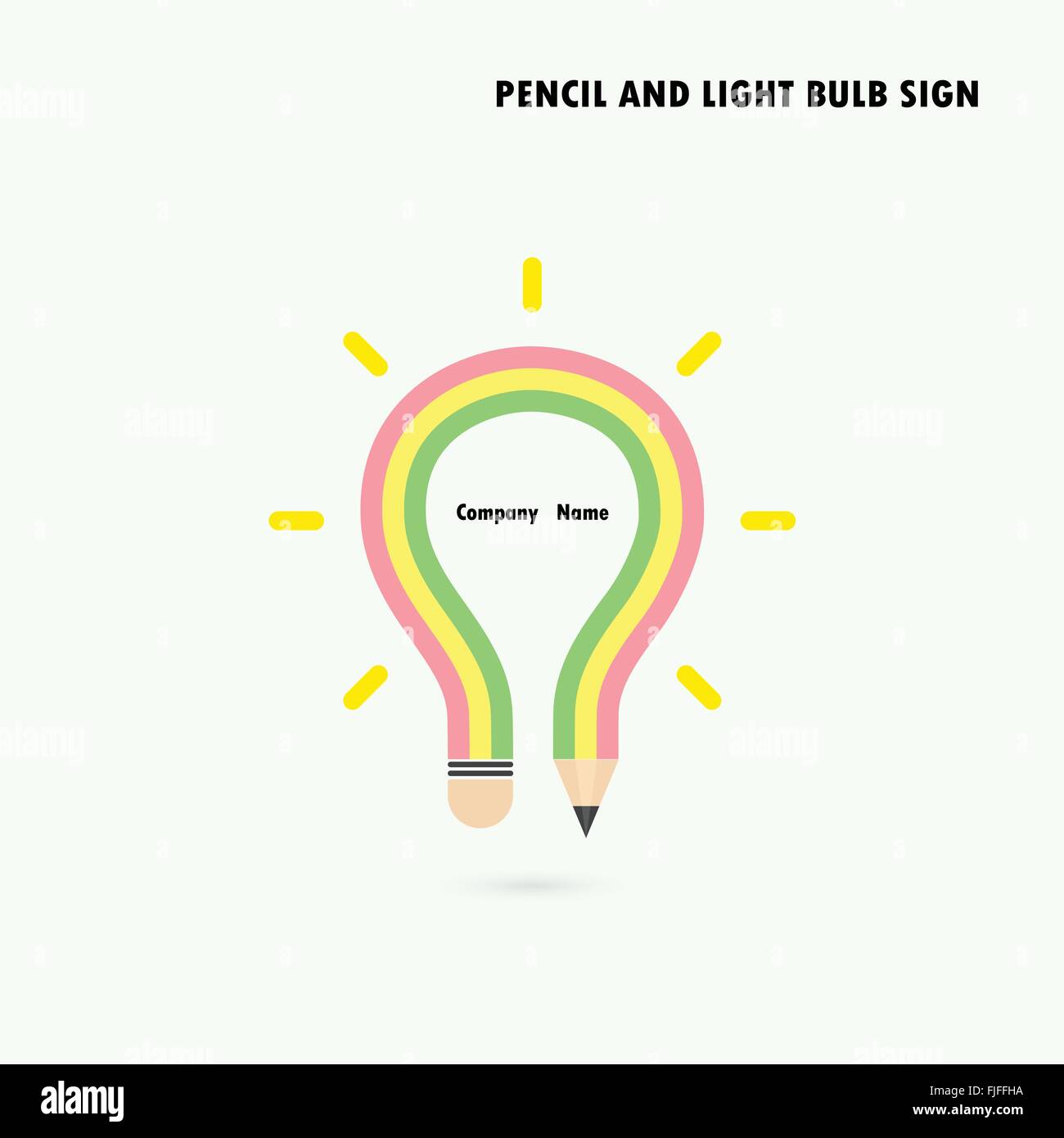 Pencil and light bulb on background. Education concept. Vector ...