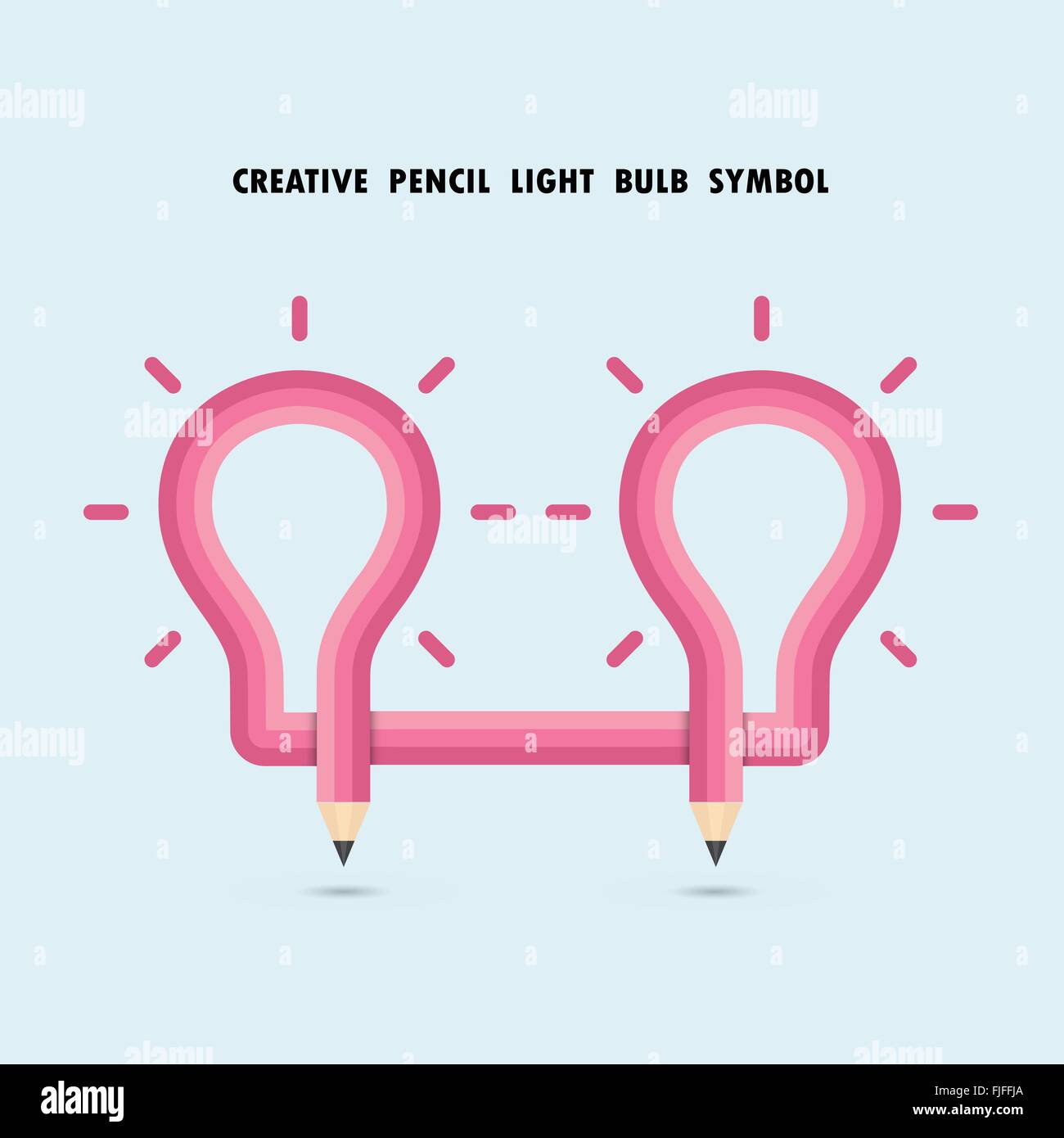 Pencil and light bulb on background. Education concept. Vector illustration Stock Vector Image ...