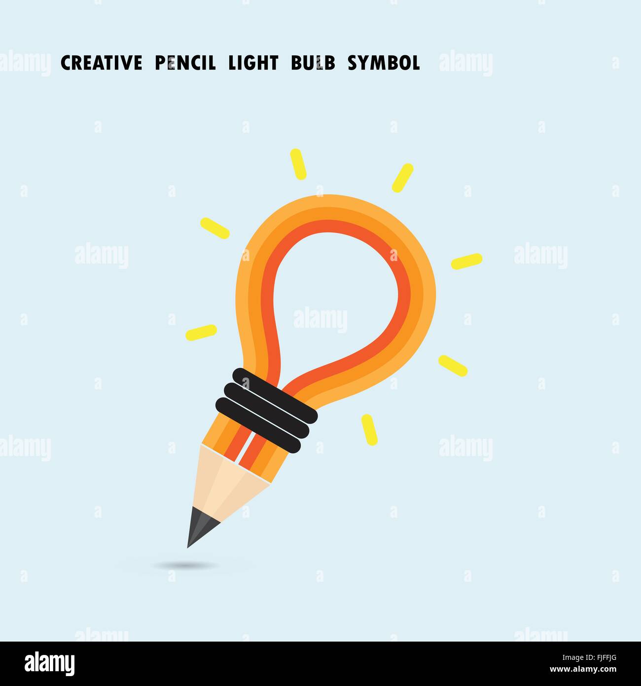 Pencil and light bulb on background. Education concept. Vector illustration Stock Vector Image ...