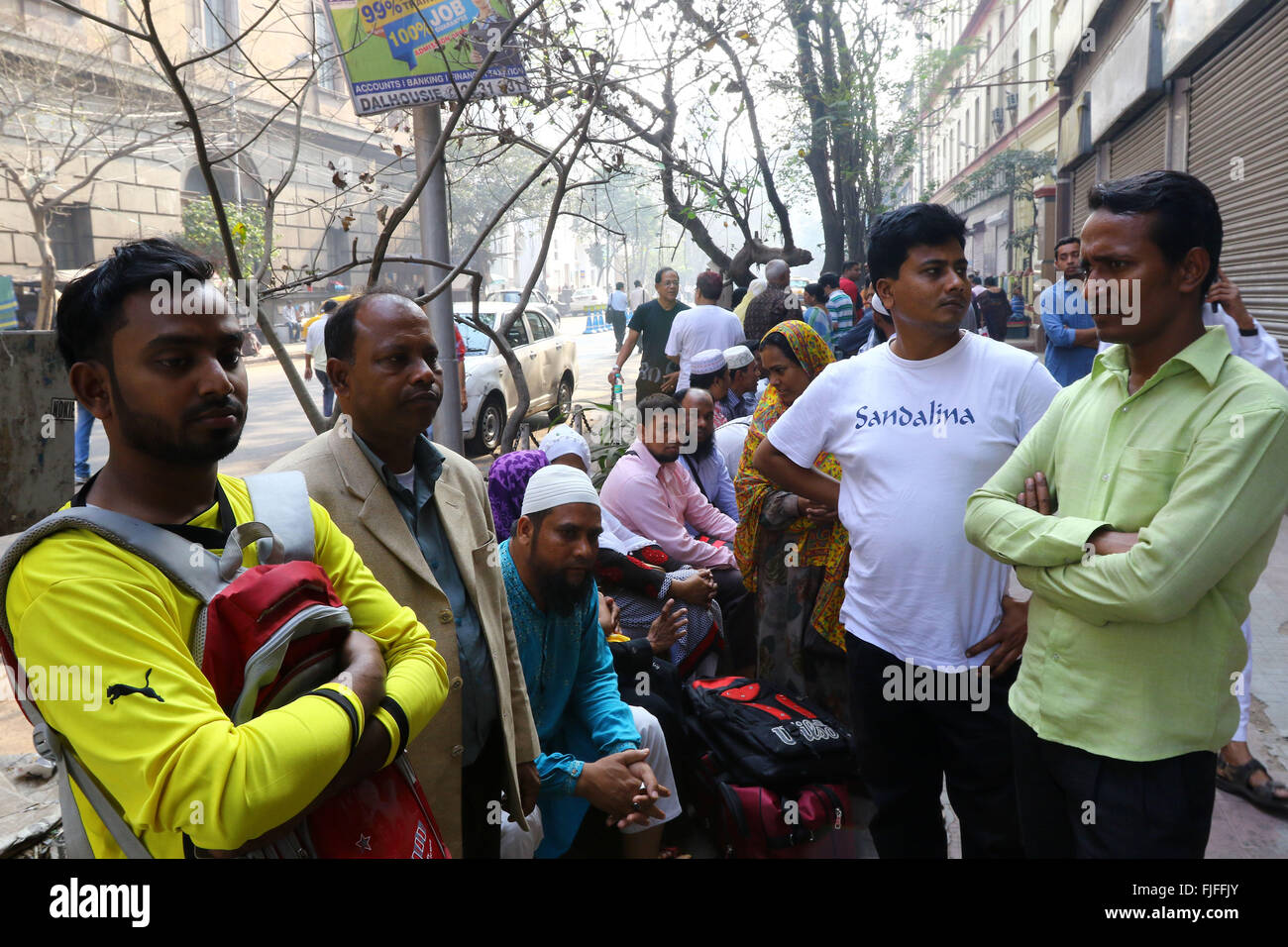 People wait in line to buy Kolkata to Dhaka Maitree Express train ...