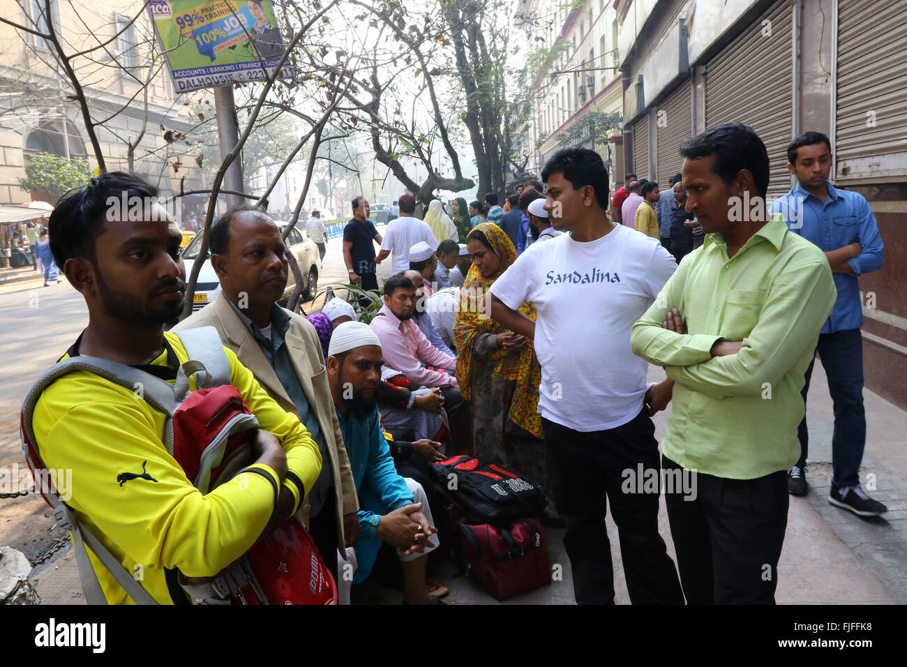 People wait in line to buy Kolkata to Dhaka Maitree Express train ...