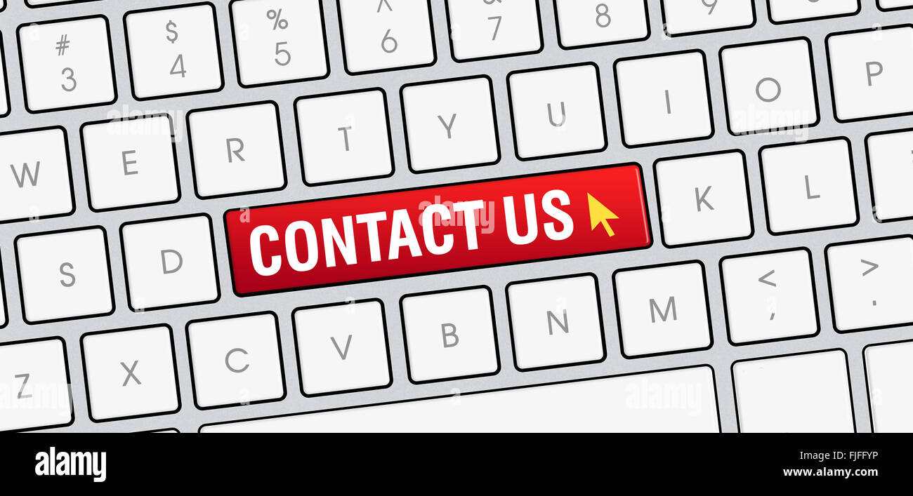 Contact Us closeup on Keyboard with arrow Stock Photo - Alamy