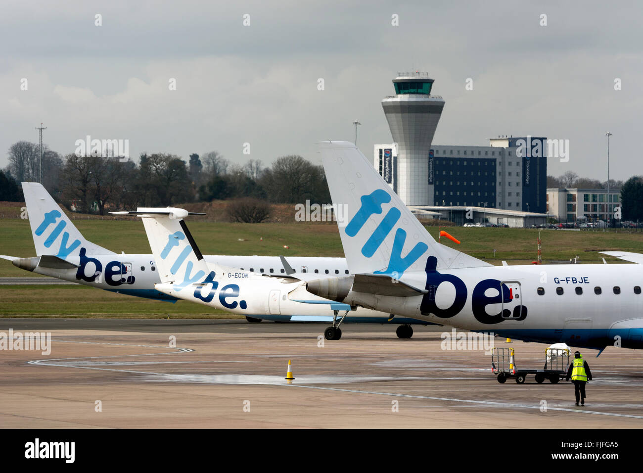 Flybe aircraft at Birmingham Airport, UK Stock Photo - Alamy