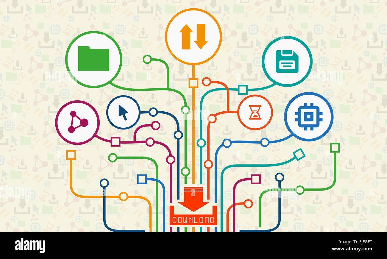 Internet Data server Infographic with icons Stock Photo - Alamy