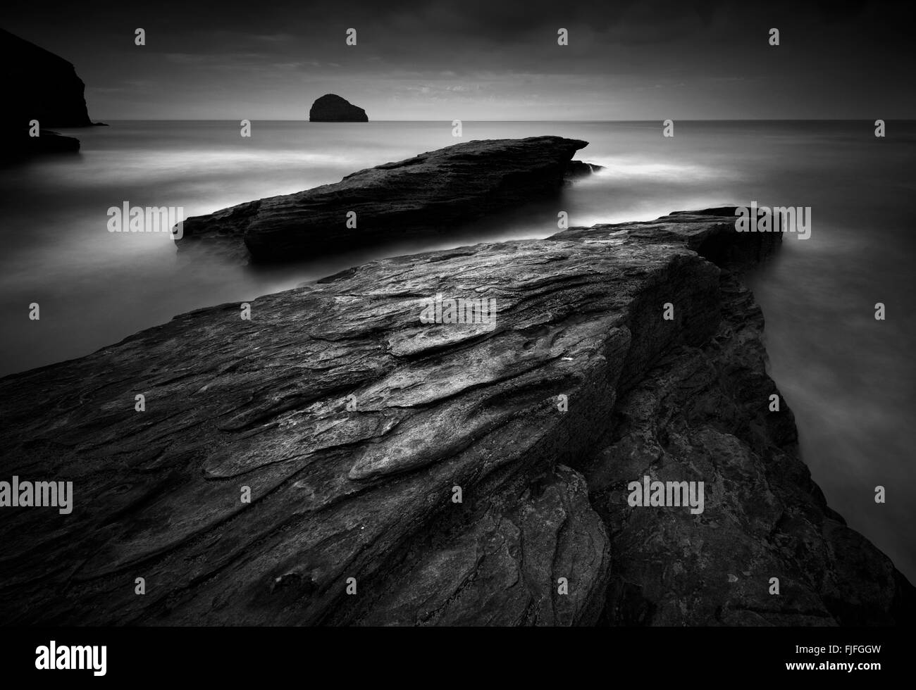 Long rock cornwall Black and White Stock Photos & Images - Alamy