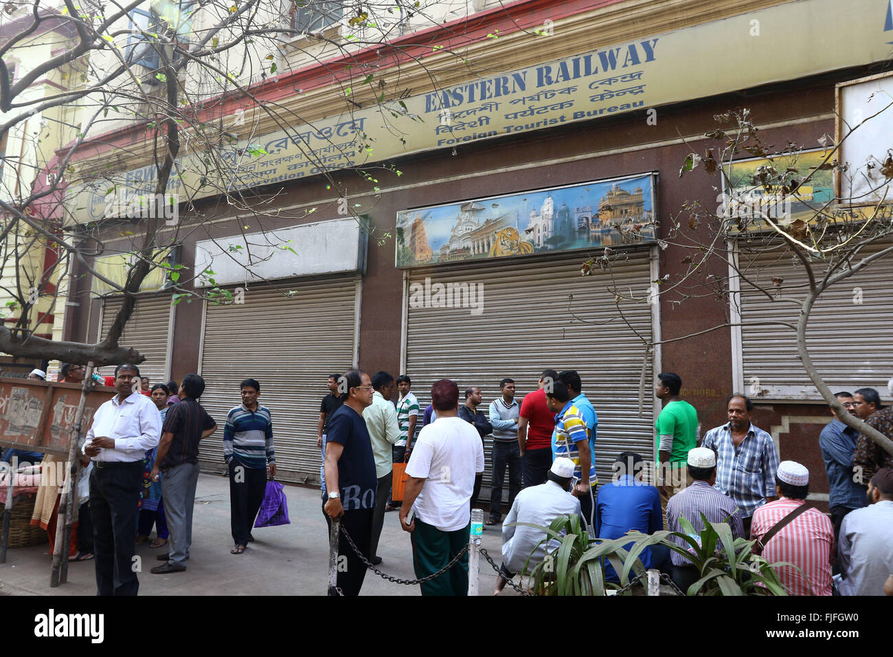 People wait in line to buy Kolkata to Dhaka Maitree Express train ...