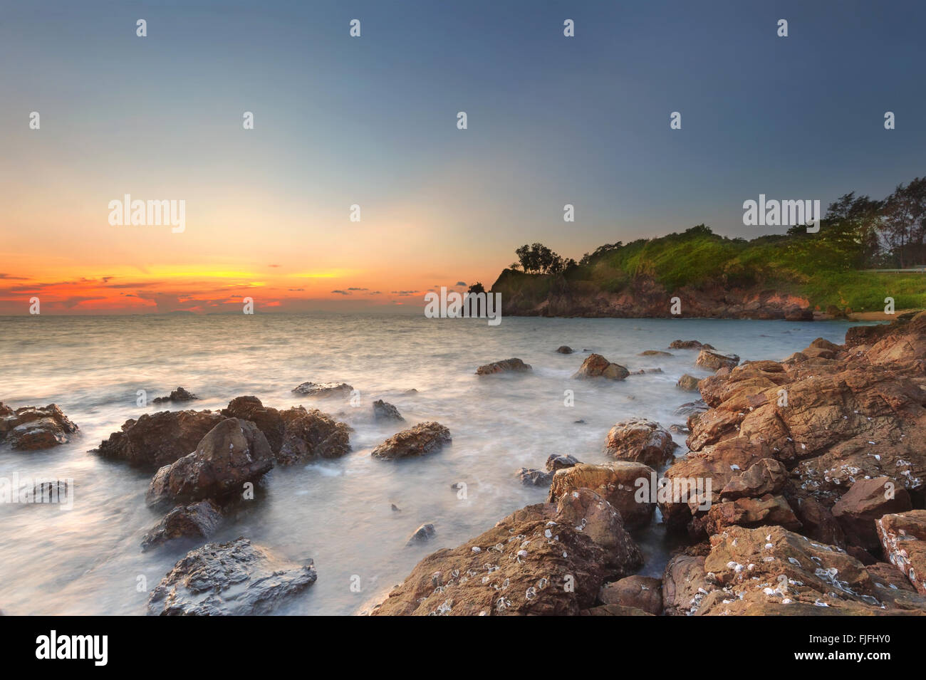 Purple sunset over sea on hi-res stock photography and images - Alamy