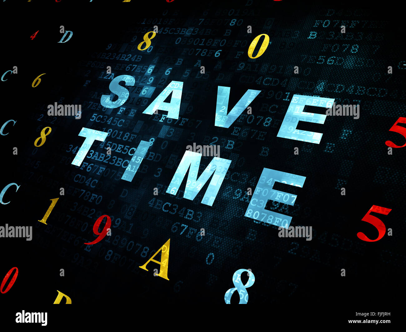 Time concept: Save Time on Digital background Stock Photo - Alamy