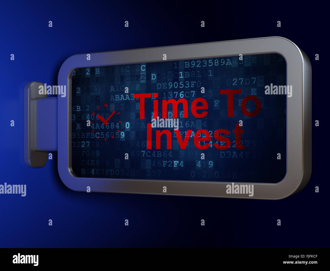 Time concept: Time To Invest and Clock on billboard background Stock ...