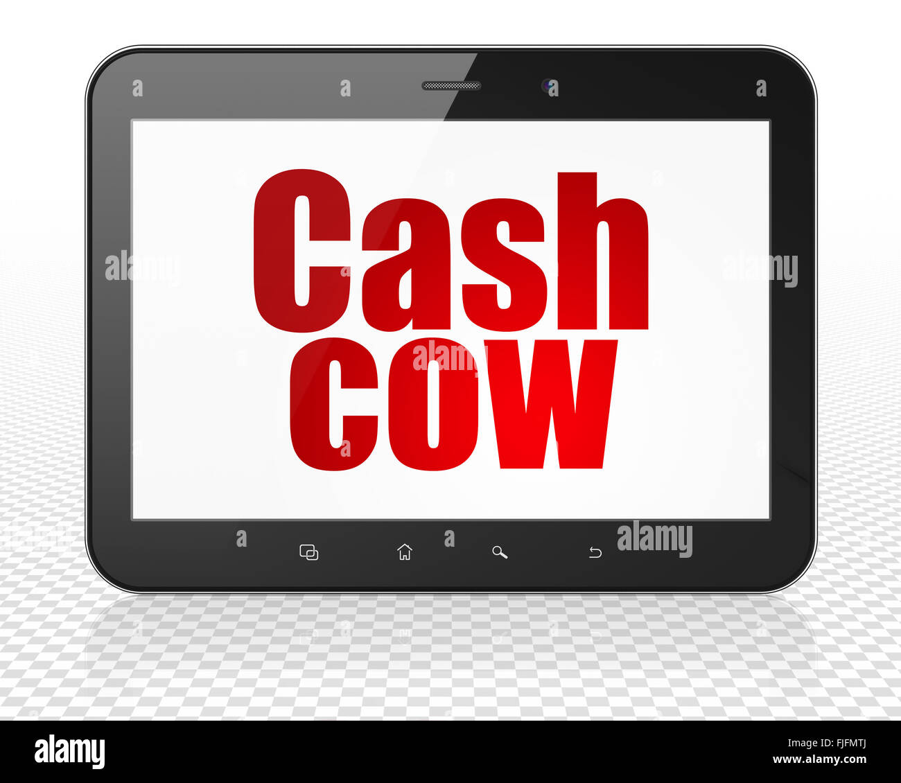 Business concept: Tablet Pc Computer with Cash Cow on display Stock ...