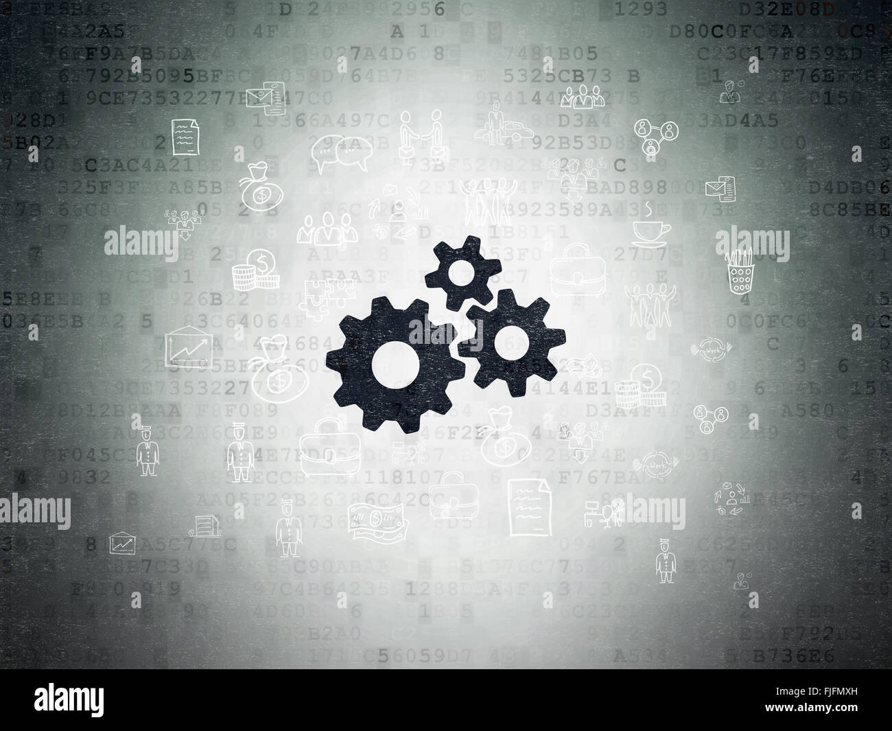 Business concept: Gears on Digital Paper background Stock Photo - Alamy