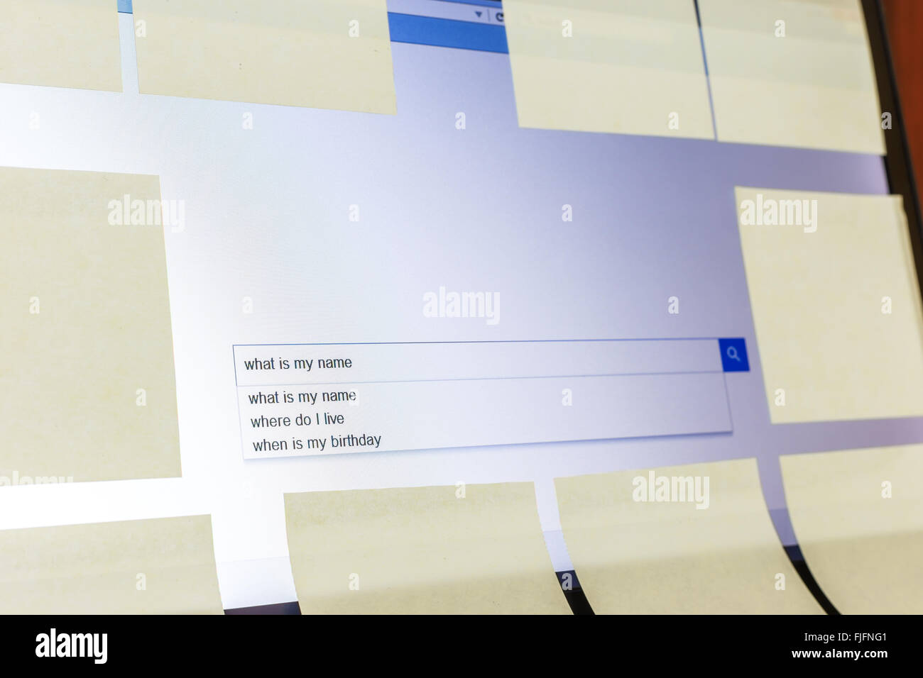 Laptop display covered with yellow sticky notes Stock Photo - Alamy