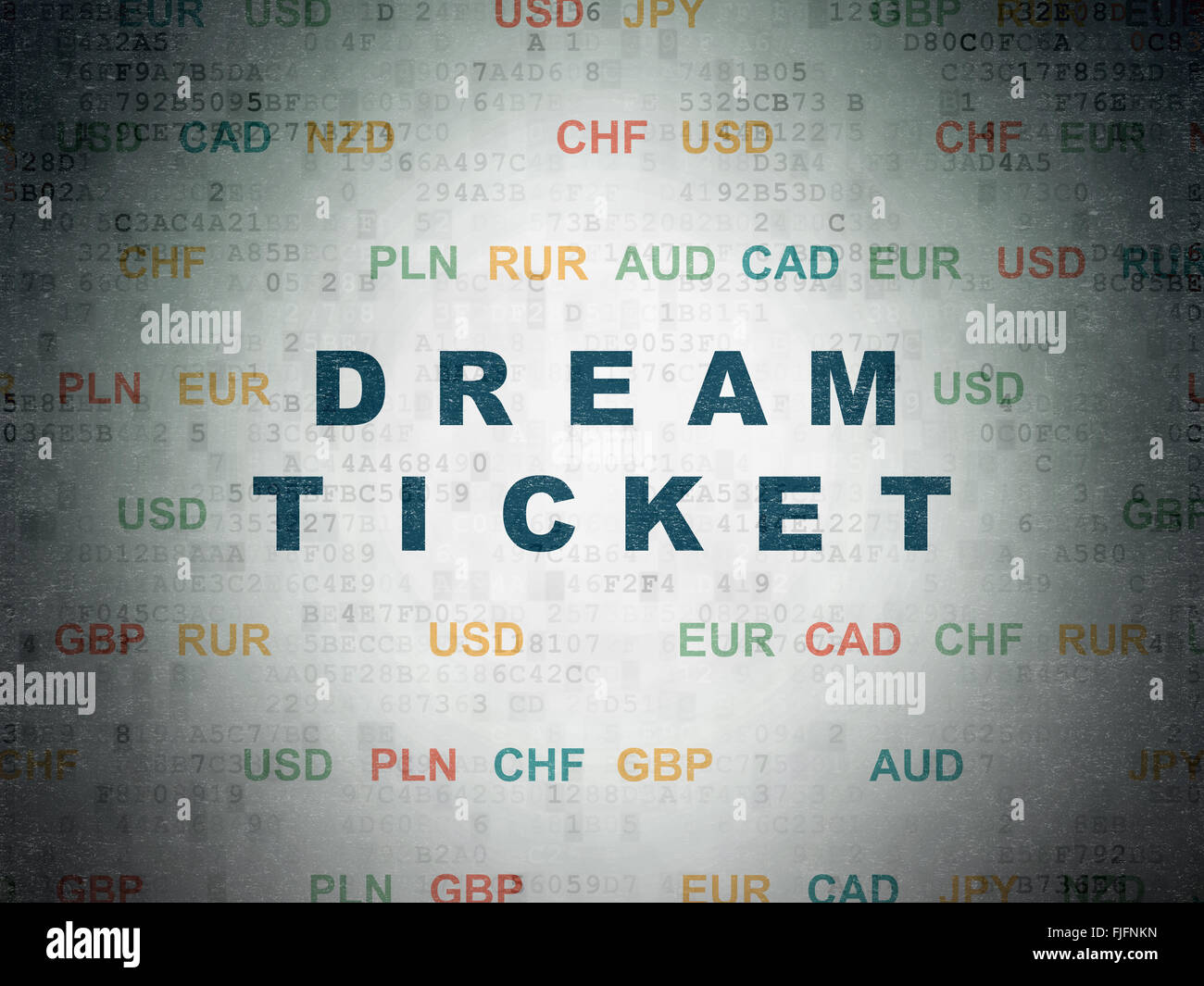 Finance concept: Dream Ticket on Digital Paper background Stock Photo ...