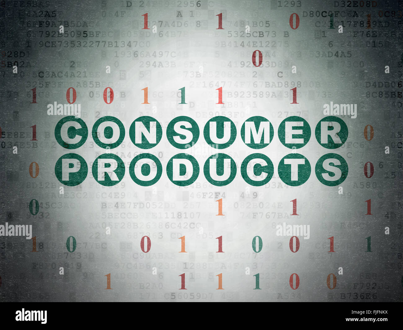 Finance concept: Consumer Products on Digital Paper background Stock ...