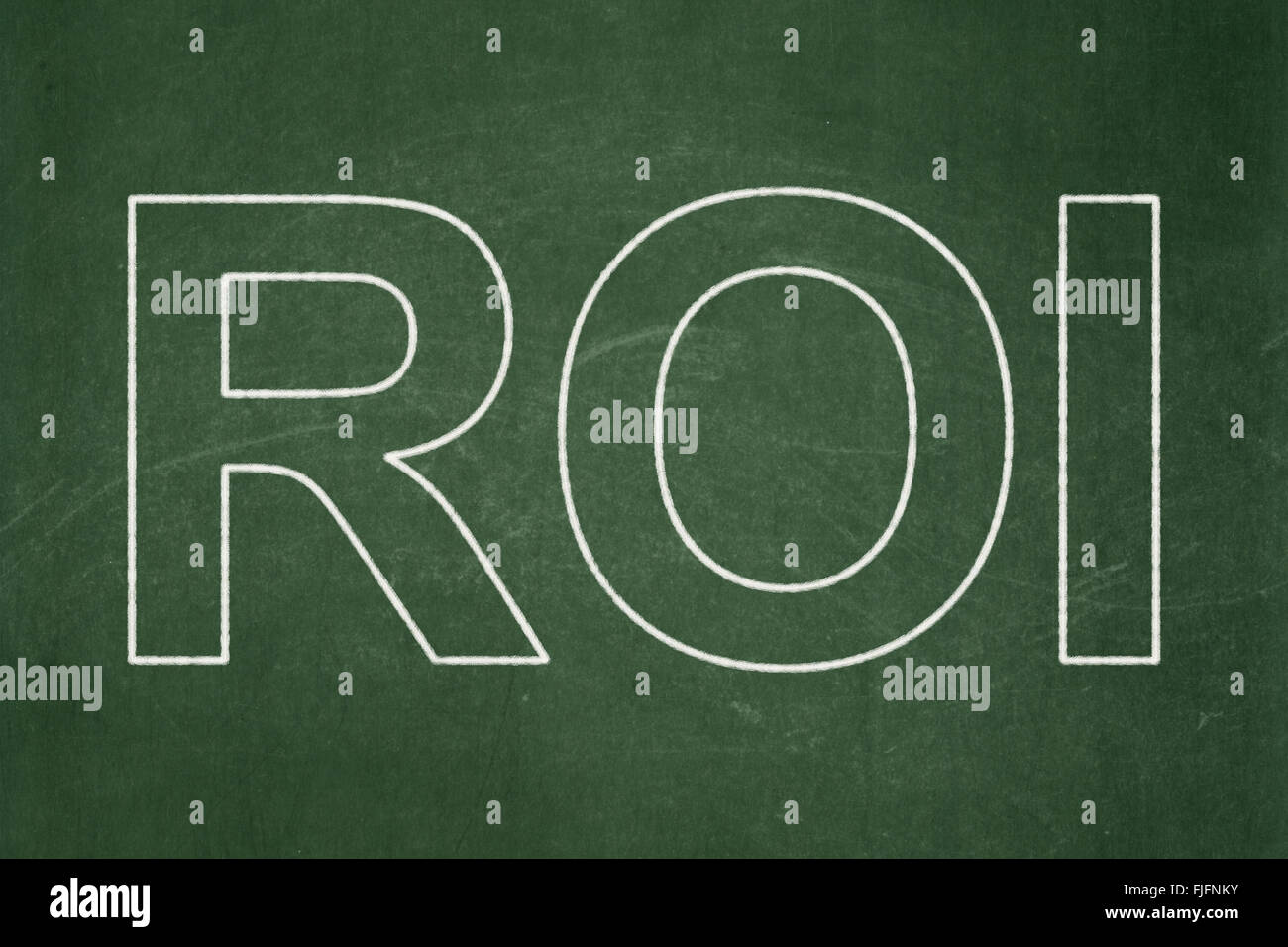 Finance concept: ROI on chalkboard background Stock Photo - Alamy