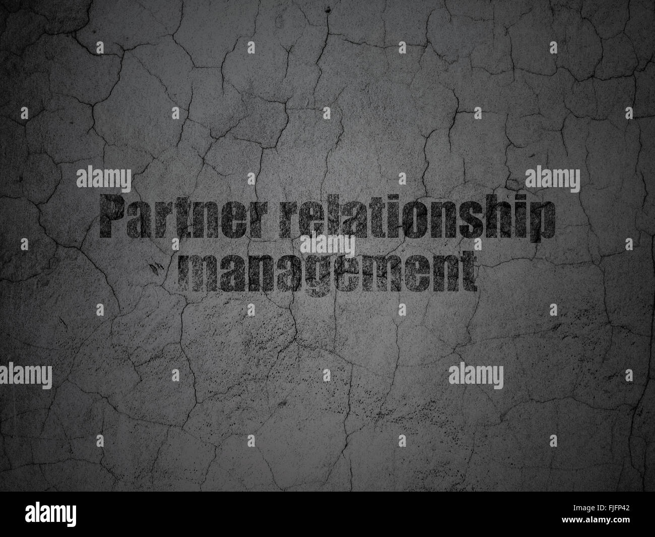 Business concept: Partner Relationship Management on grunge wall ...