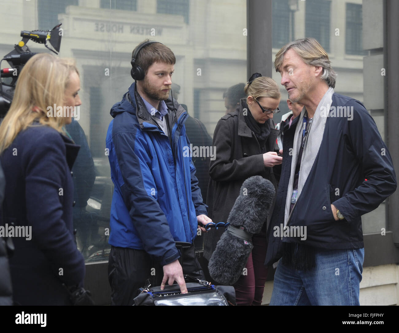 Richard Madeley stops to be interviewed following the shock passing of ...