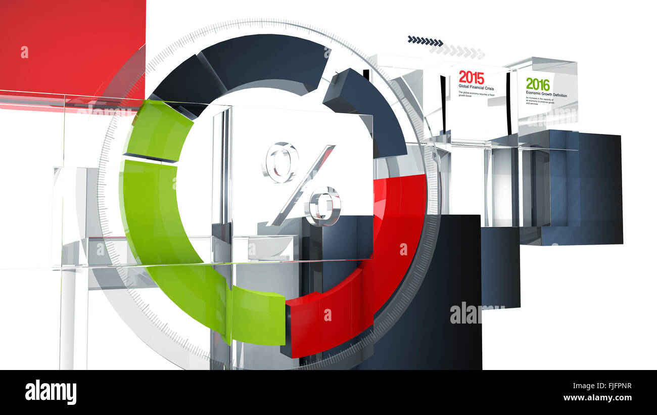 Illustration of a futuristic 3D circular Infographic, chart or graph ...