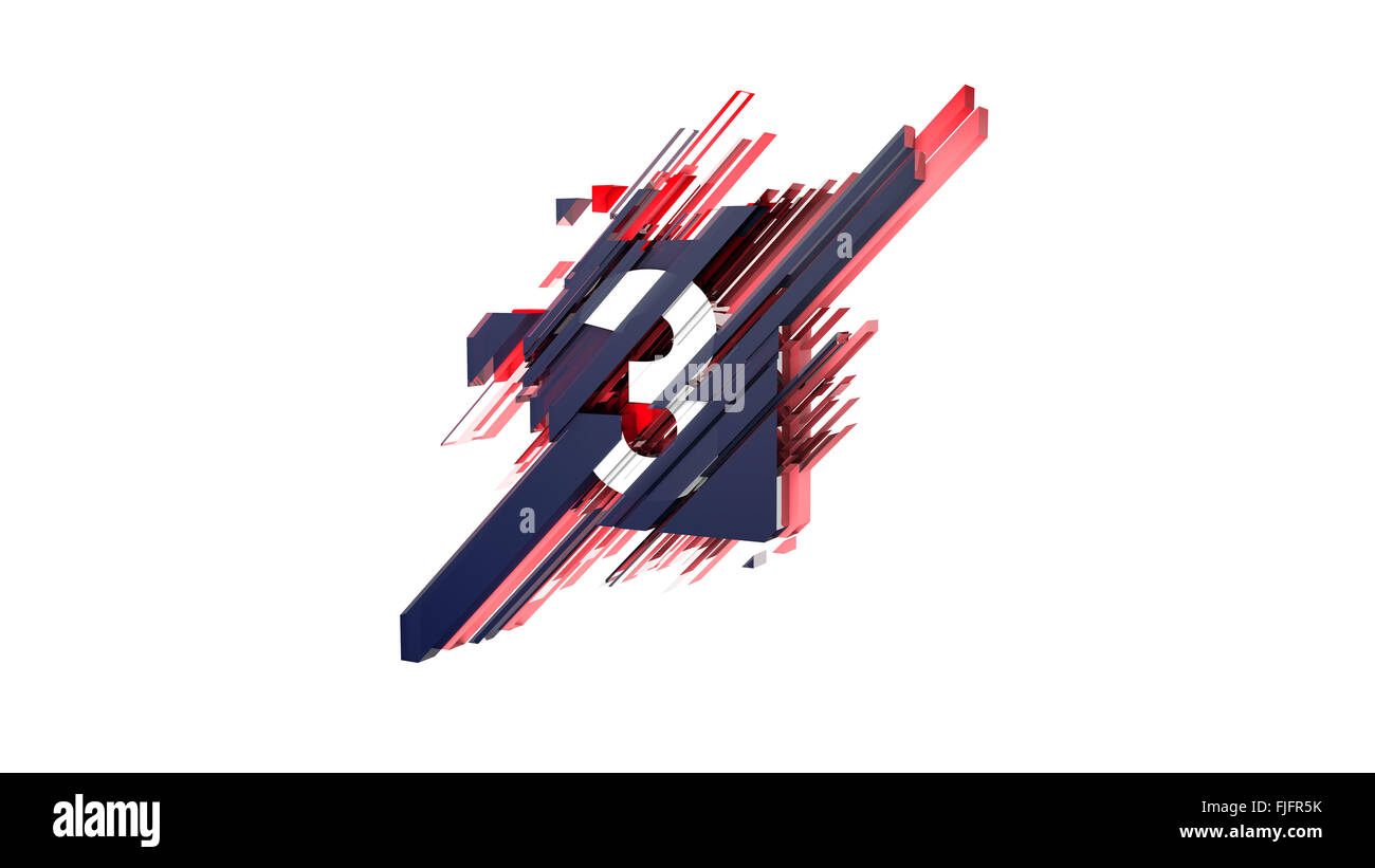 Object Number 3D Motion Graphics Design Blue Red Stock Photo - Alamy