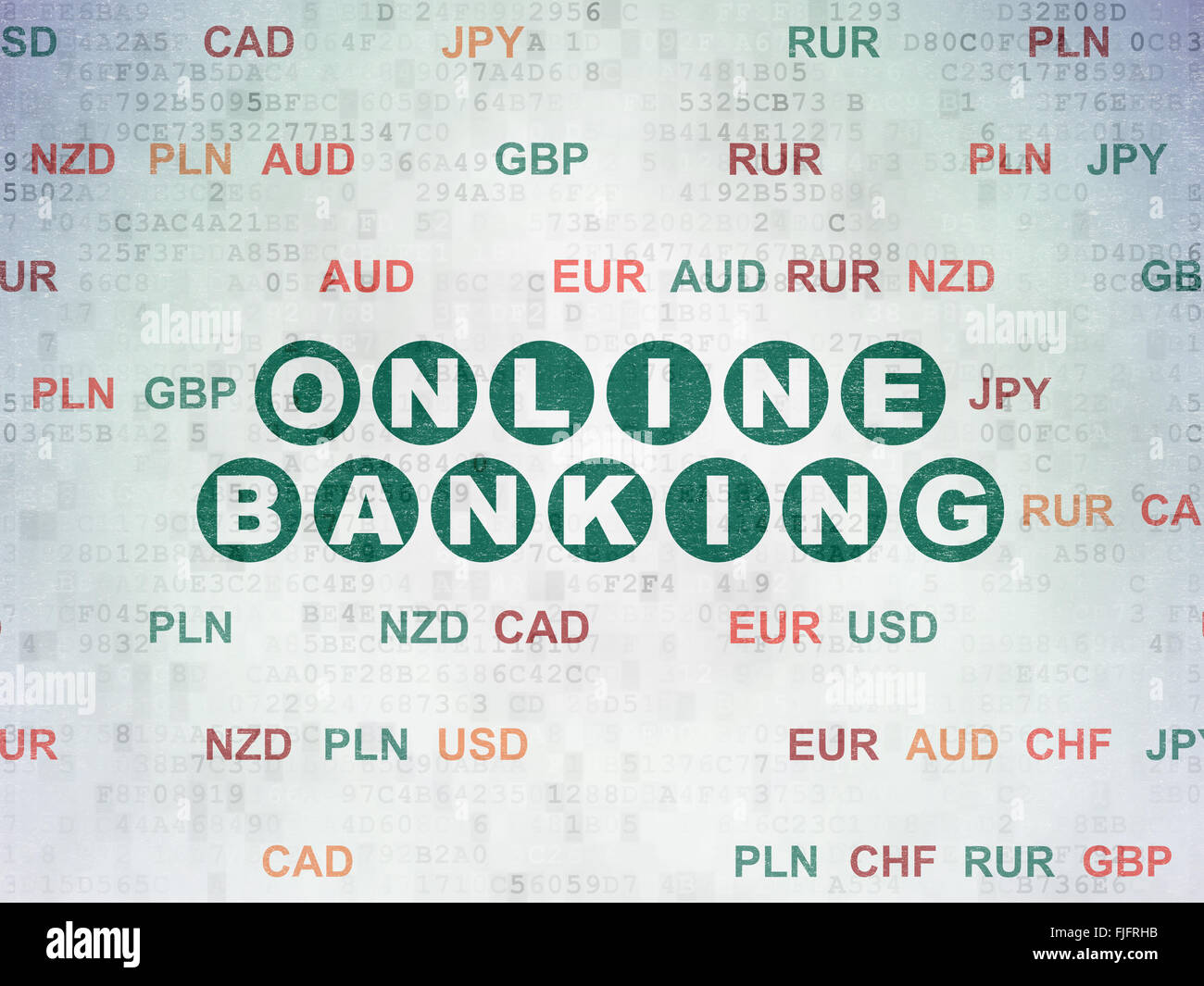 Banking concept: Online Banking on Digital Paper background Stock Photo ...