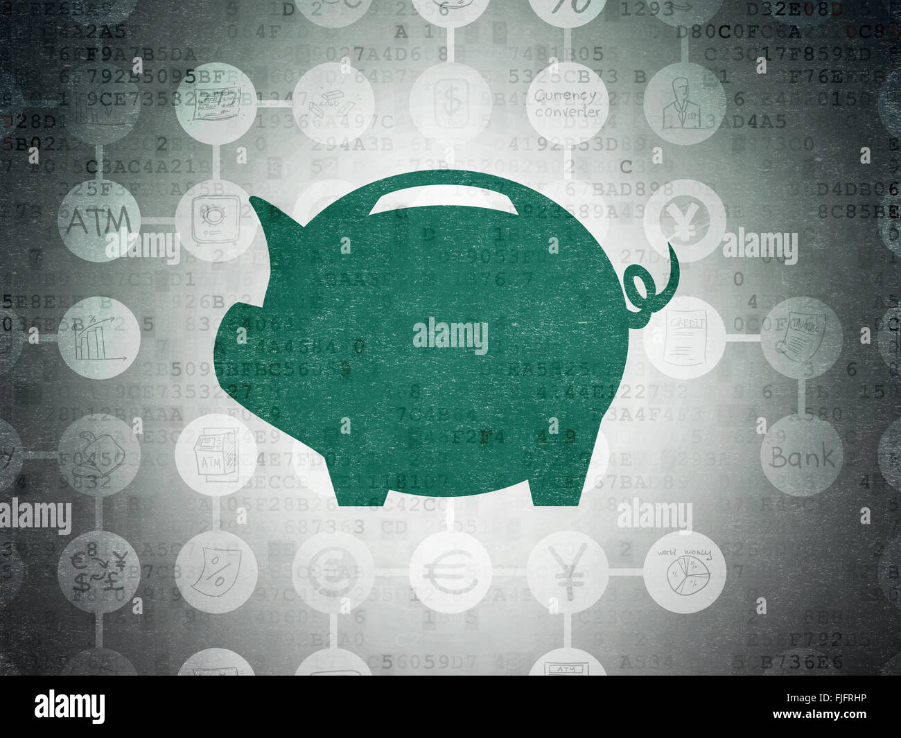 Money concept: Money Box on Digital Paper background Stock Photo - Alamy