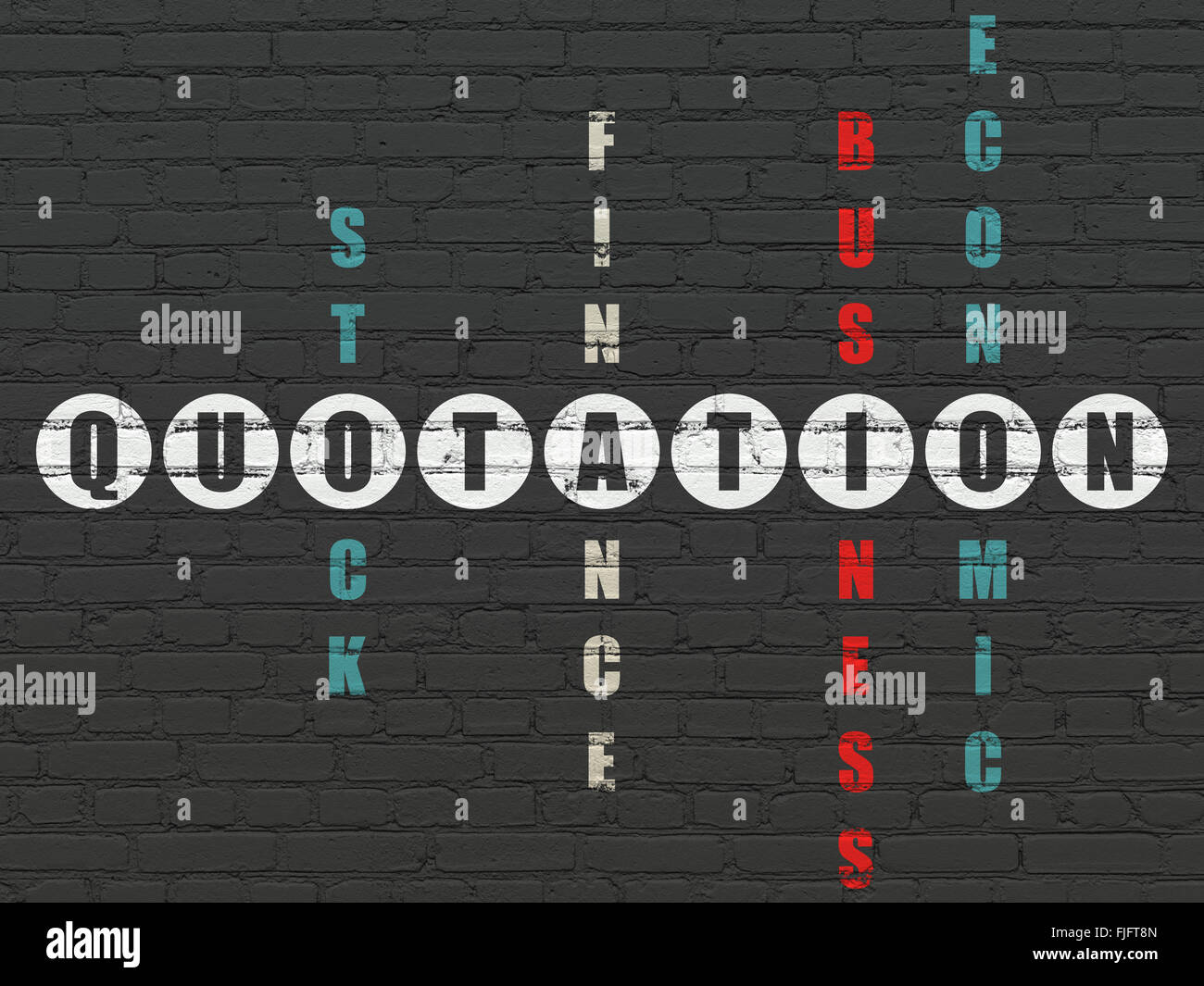 Currency concept: Quotation in Crossword Puzzle Stock Photo - Alamy