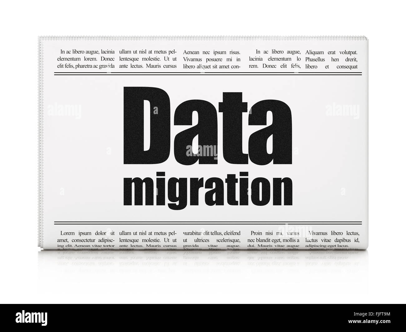 Data concept: newspaper headline Data Migration Stock Photo - Alamy