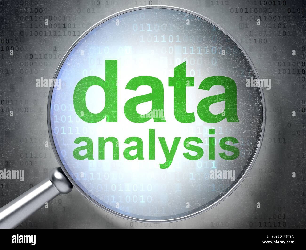 Information concept: Data Analysis with optical glass Stock Photo - Alamy