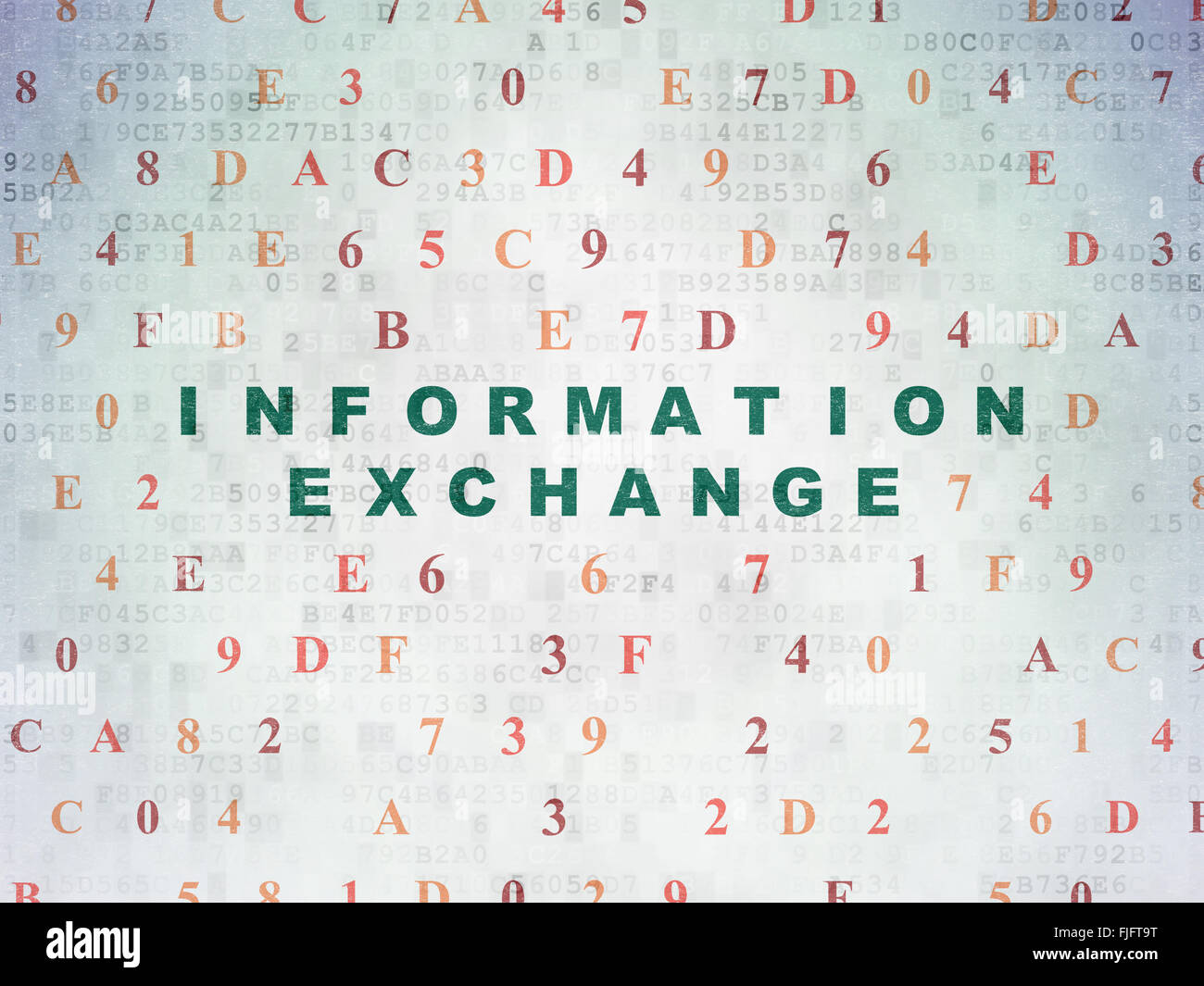 Information concept: Information Exchange on Digital Paper background ...