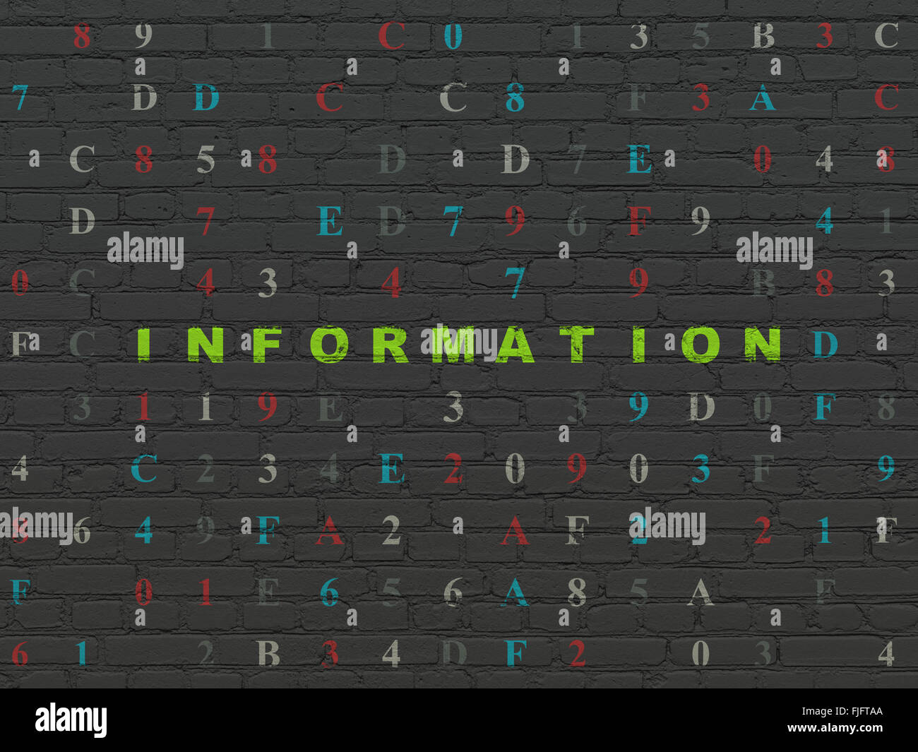 Information concept: Information on wall background Stock Photo - Alamy