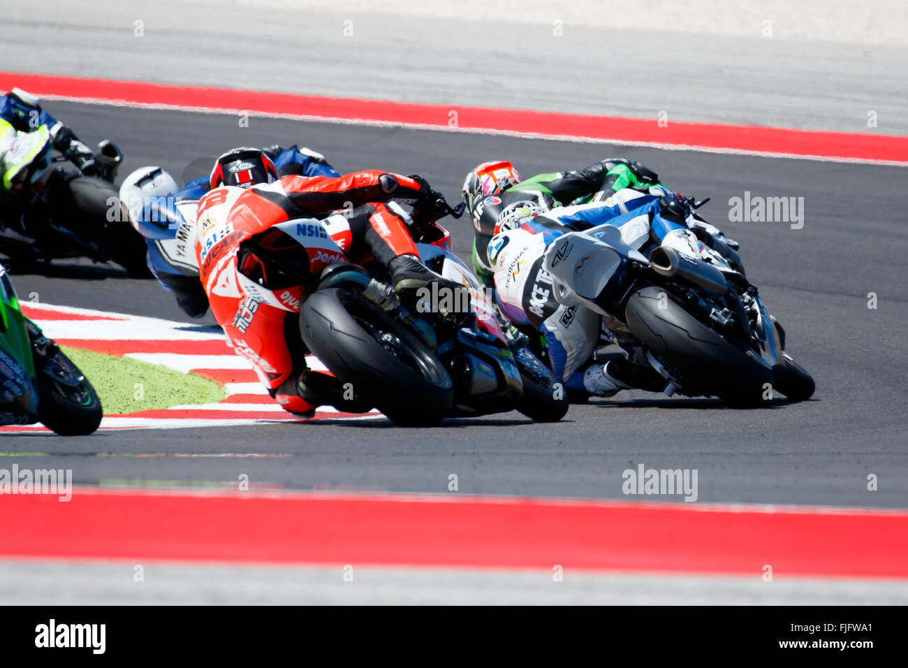 Misano Adriatico, Italy - June 21, 2015: BMW S1000 RR of Team ASPI, driven by LUSSIANA Matthieu ...