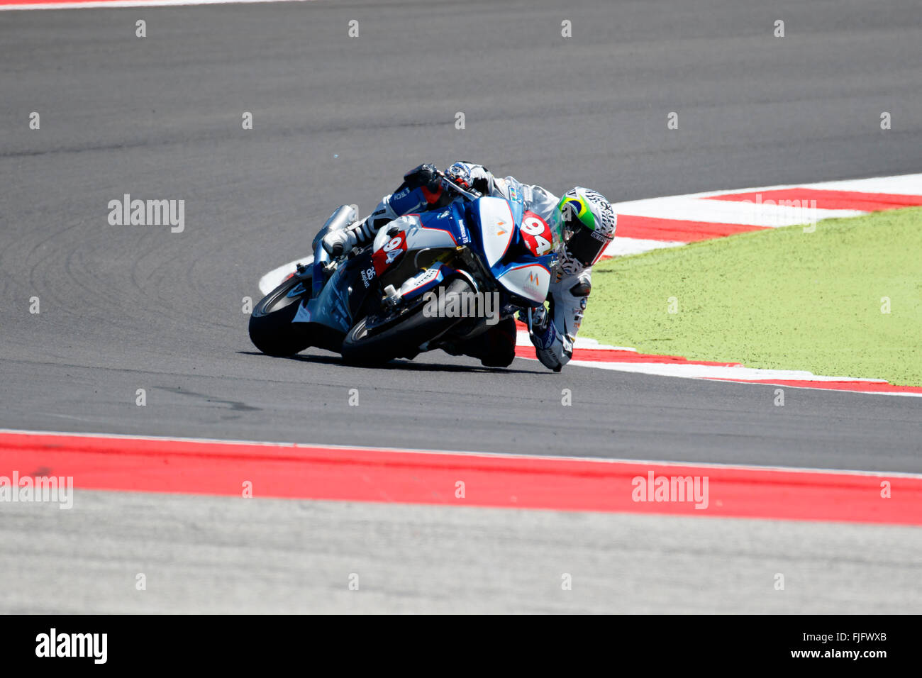 Misano Adriatico, Italy - June 21, 2015: BMW S1000 RR of Team ASPI, driven by LUSSIANA Matthieu ...