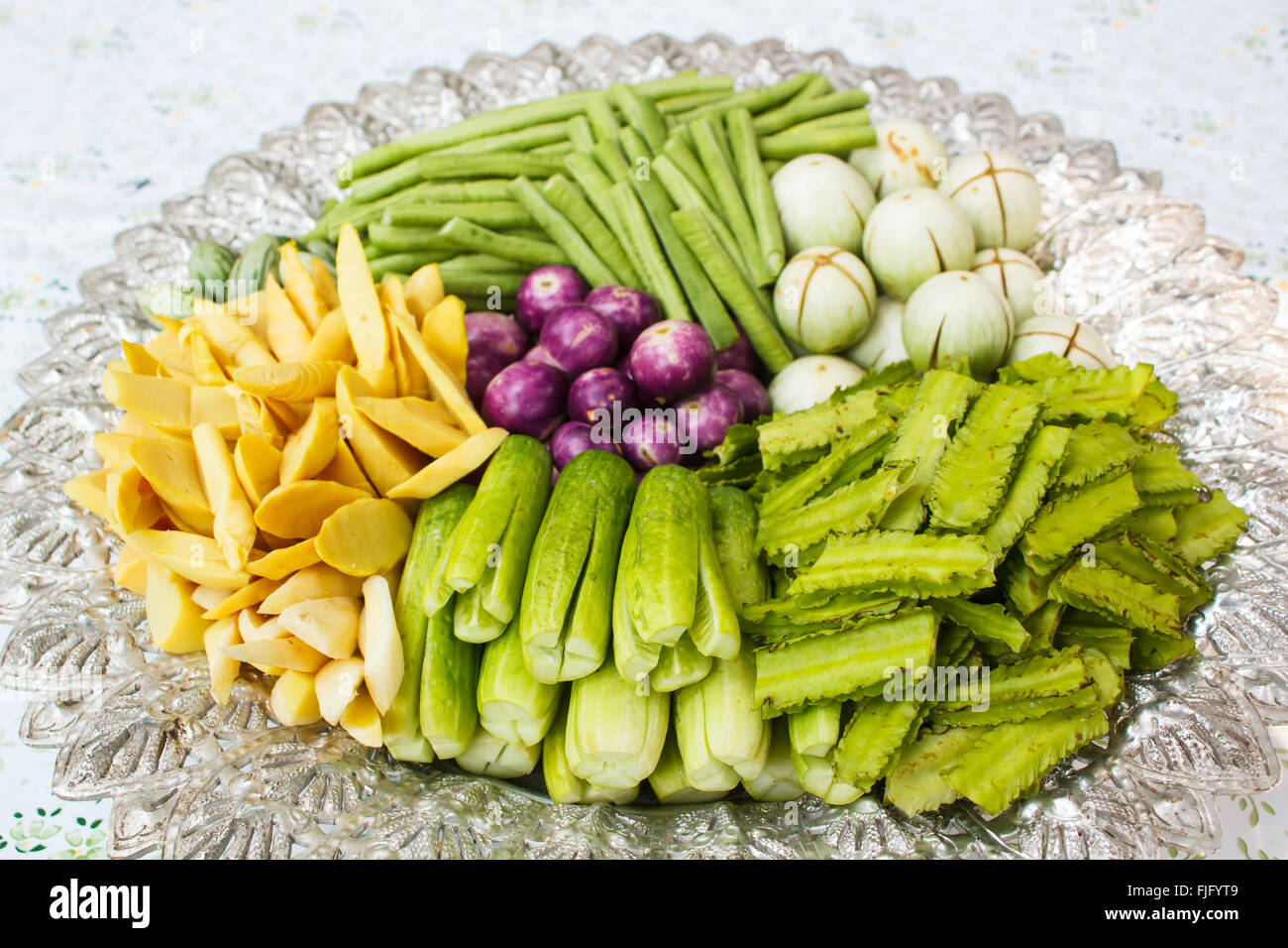 Vegetable on a tray, style thai food Stock Photo - Alamy
