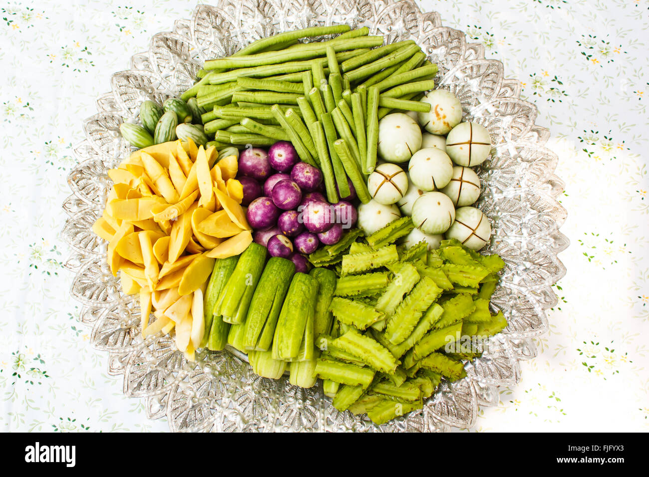 Vegetable on a tray, style thai food Stock Photo - Alamy