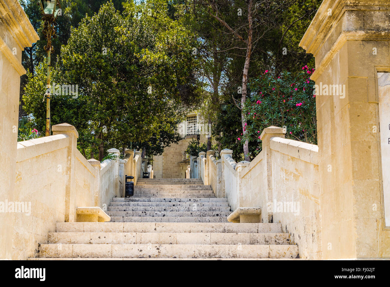high steps of an ancient staircase that leads to a church Stock Photo ...