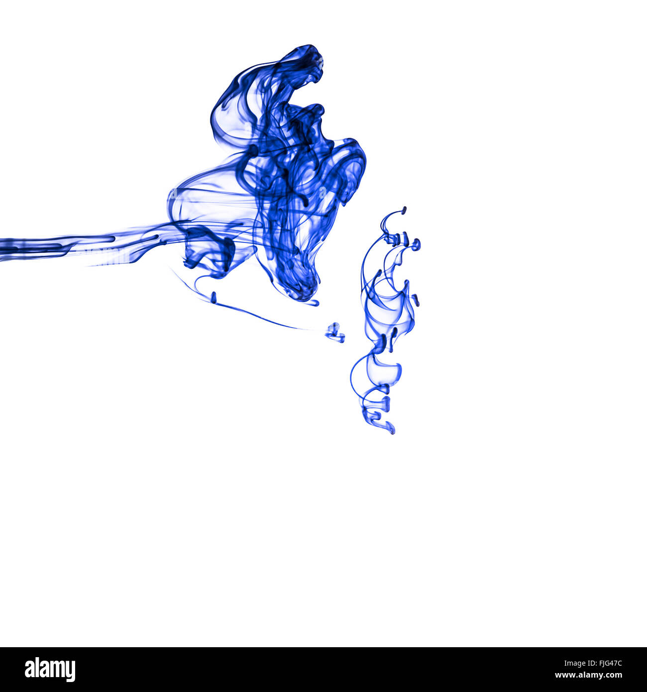 Abstract shapes of blue ink under water Stock Photo - Alamy