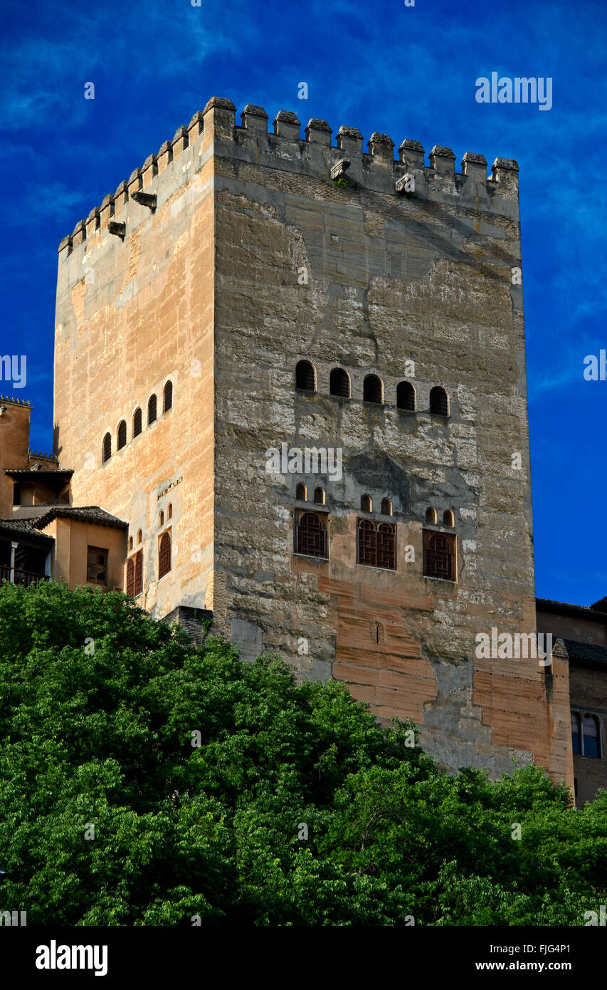 Comares Tower, Torre de Comares, Alhambra, Granada, Andalusia, Spain ...