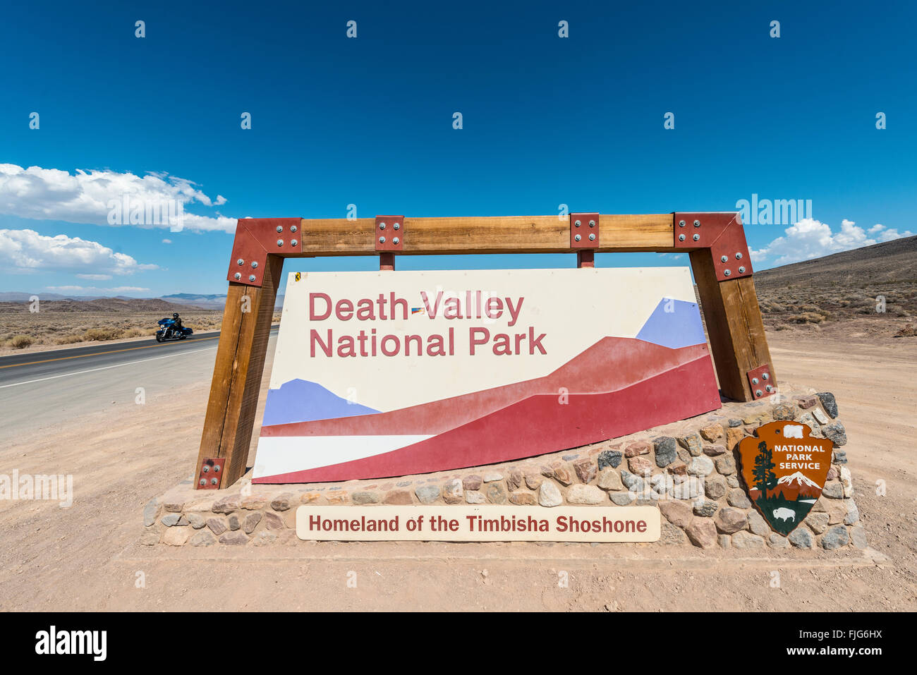 Sign lettering Death Valley National Park, Highway 190, California, USA ...