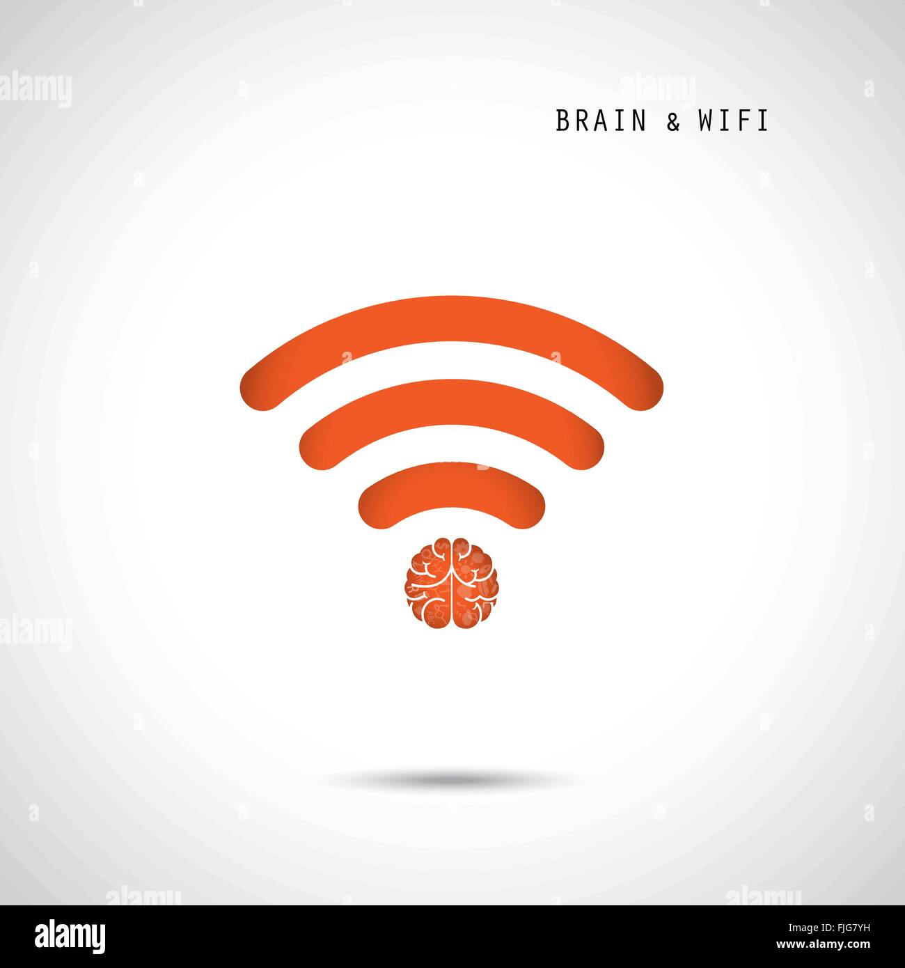 Creative brain concept and wifi sign. Education, technology and ...