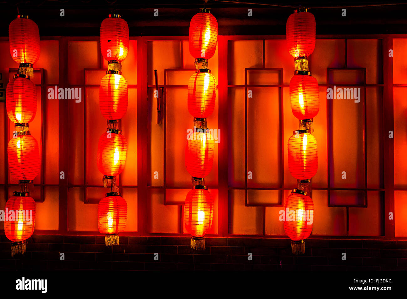 Lit Chinese Lanterns Stock Photo - Alamy