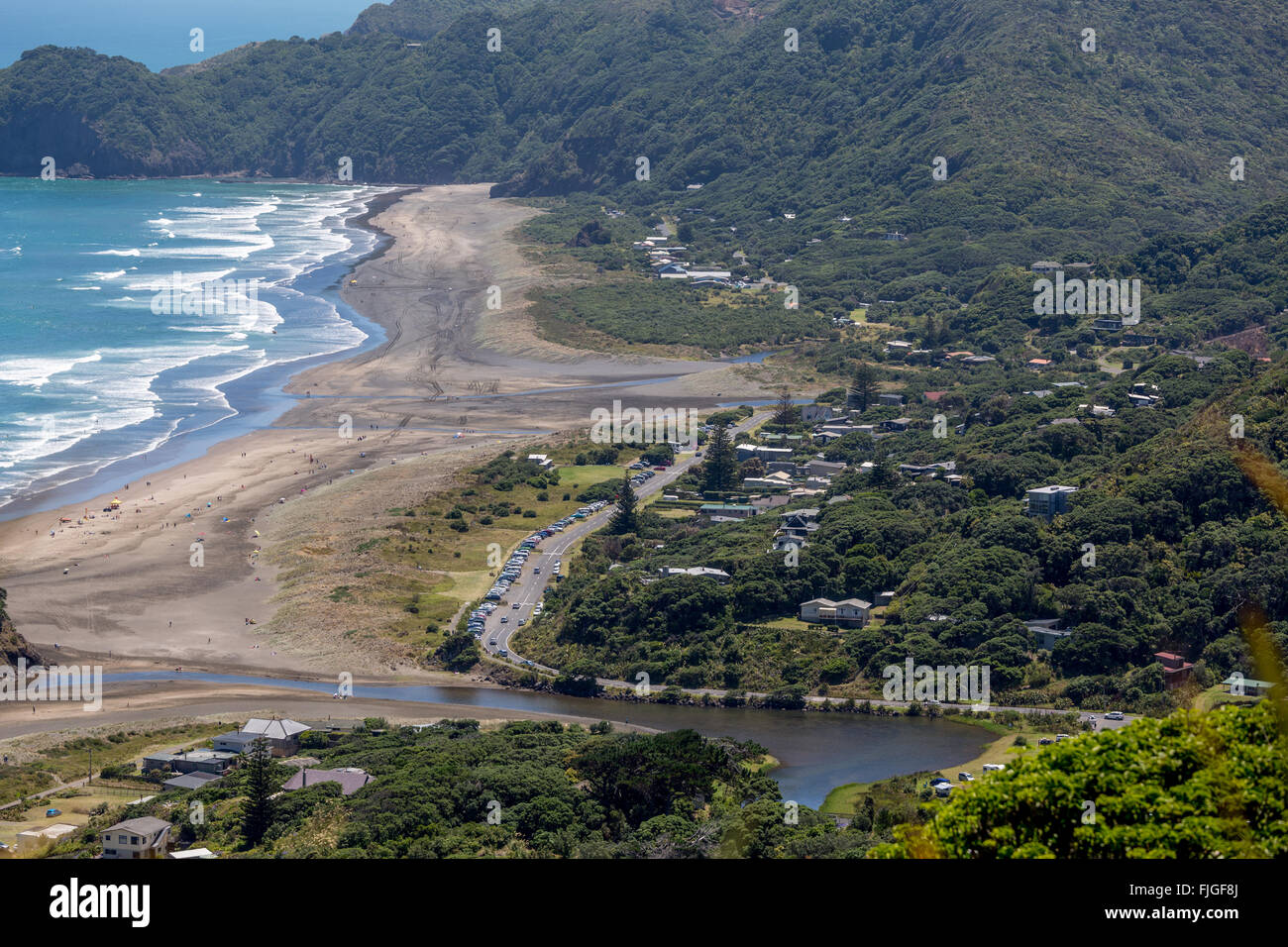 PIHA New Zealand beachfront Stock Photo - Alamy