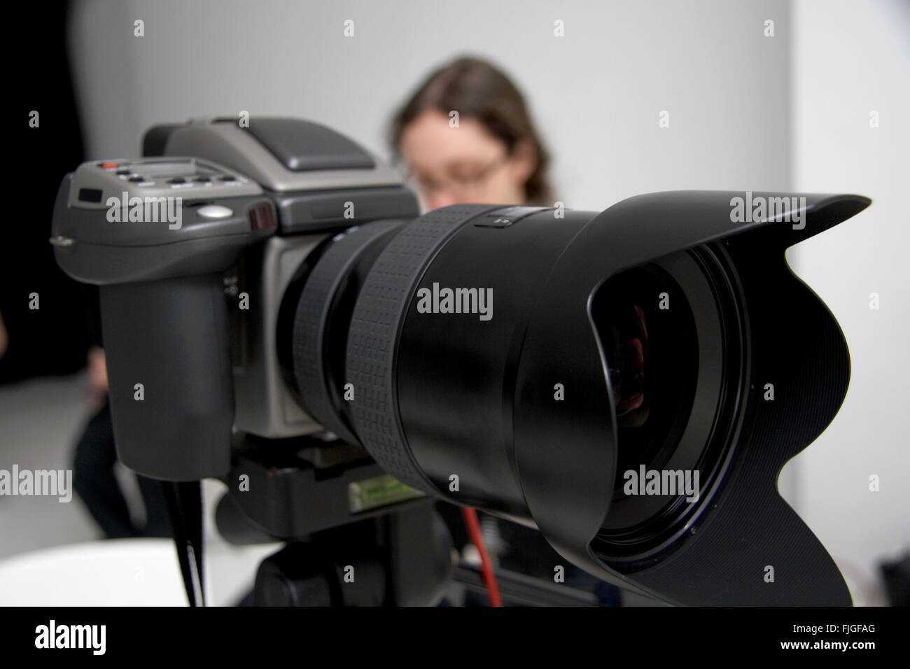 Photographic camera in a location ready to shot. Horizontal Stock Photo ...