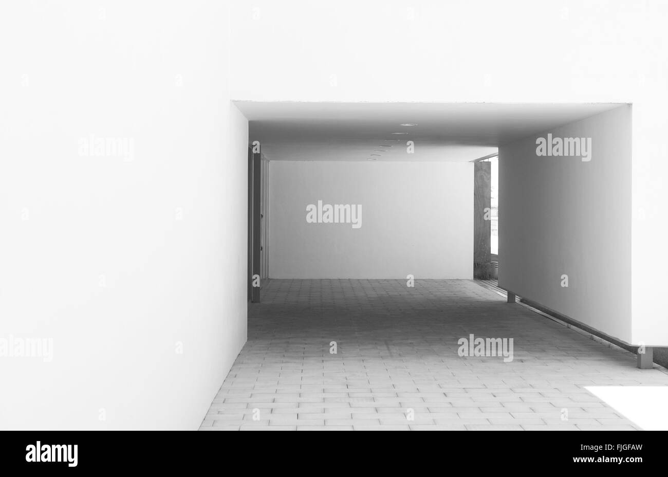 Modern building entrance corridor in white tones. Horizontal Stock ...